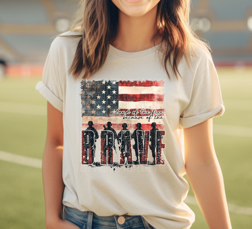 Land of the Free Because of the Brave Flag – Mayberry Prints