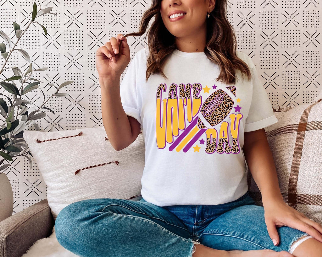 Purple/Yellow Leopard Game Day – Mayberry Prints
