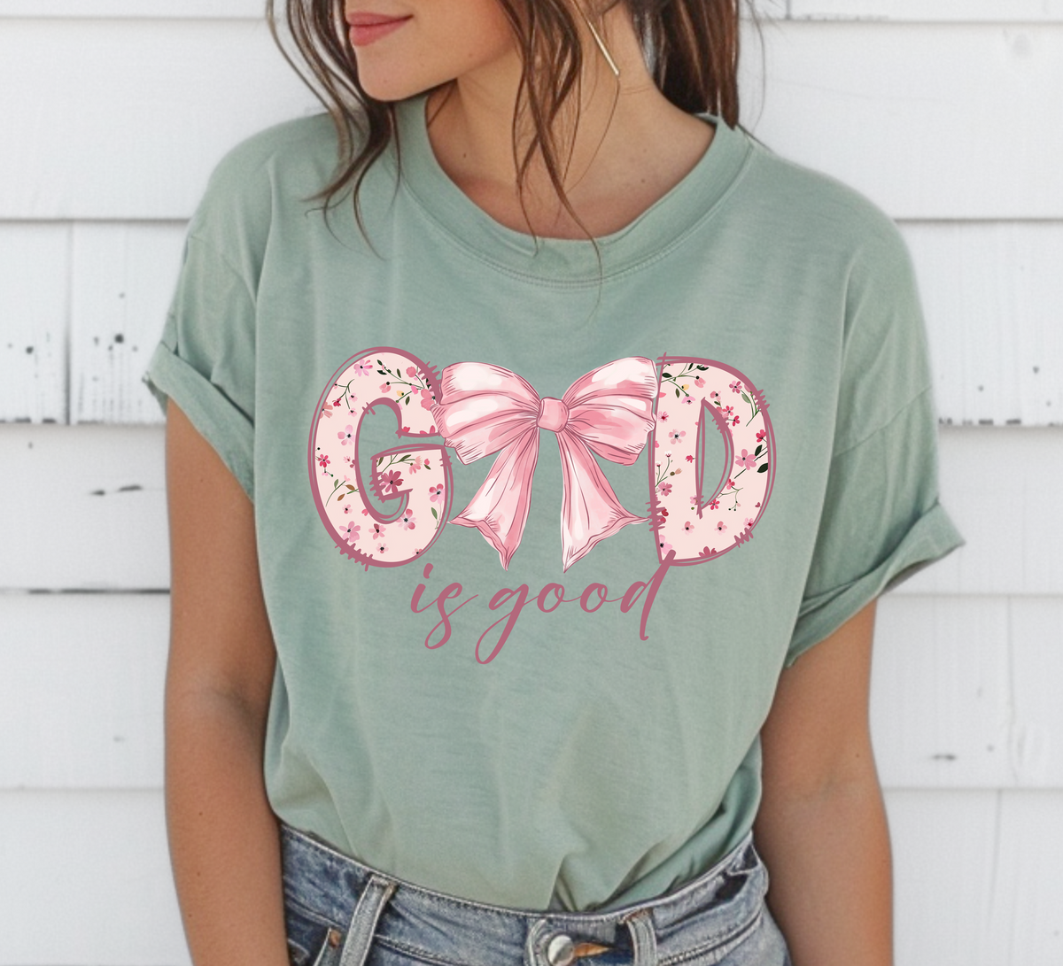 Pink Bow God Is Good – Mayberry Prints