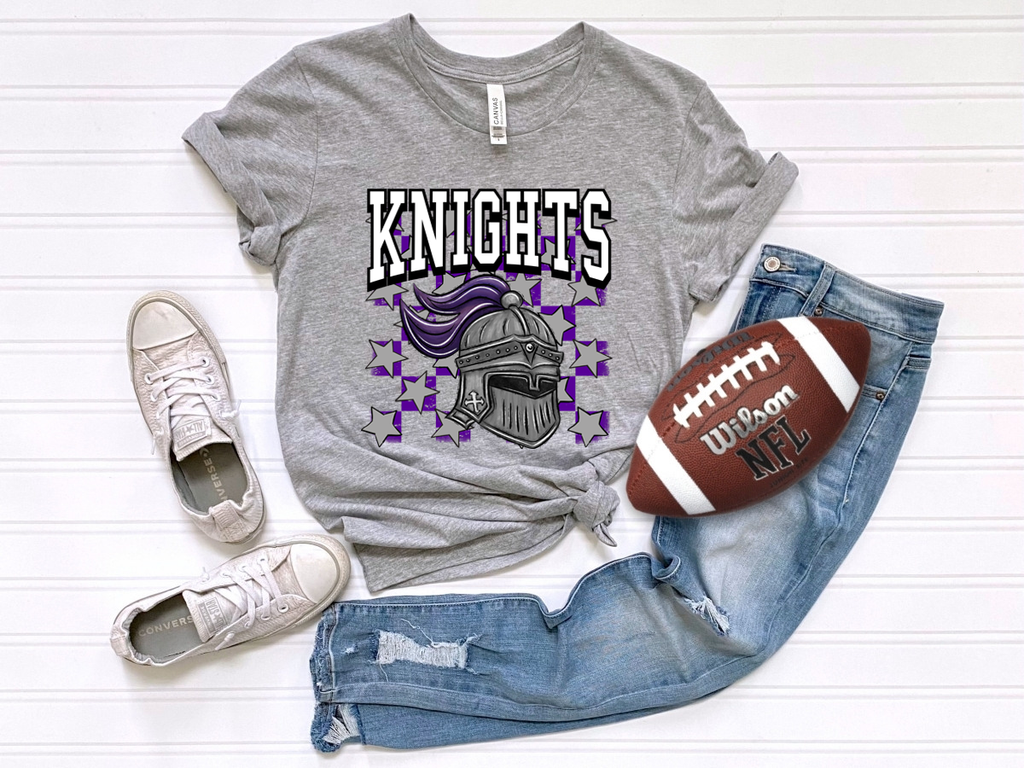 Checkered Knights Purple – Mayberry Prints