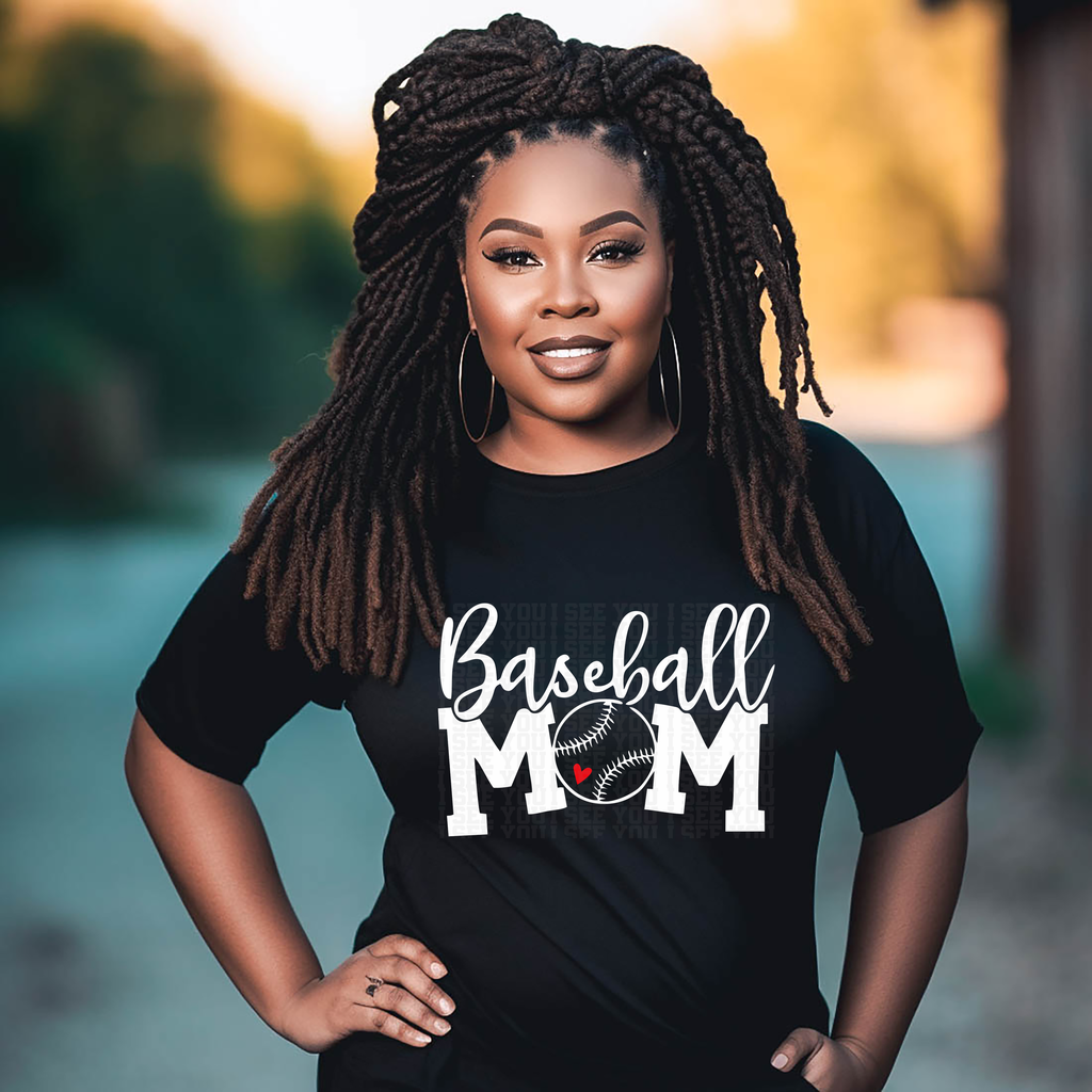 Baseball Mom with Red Heart White – Mayberry Prints